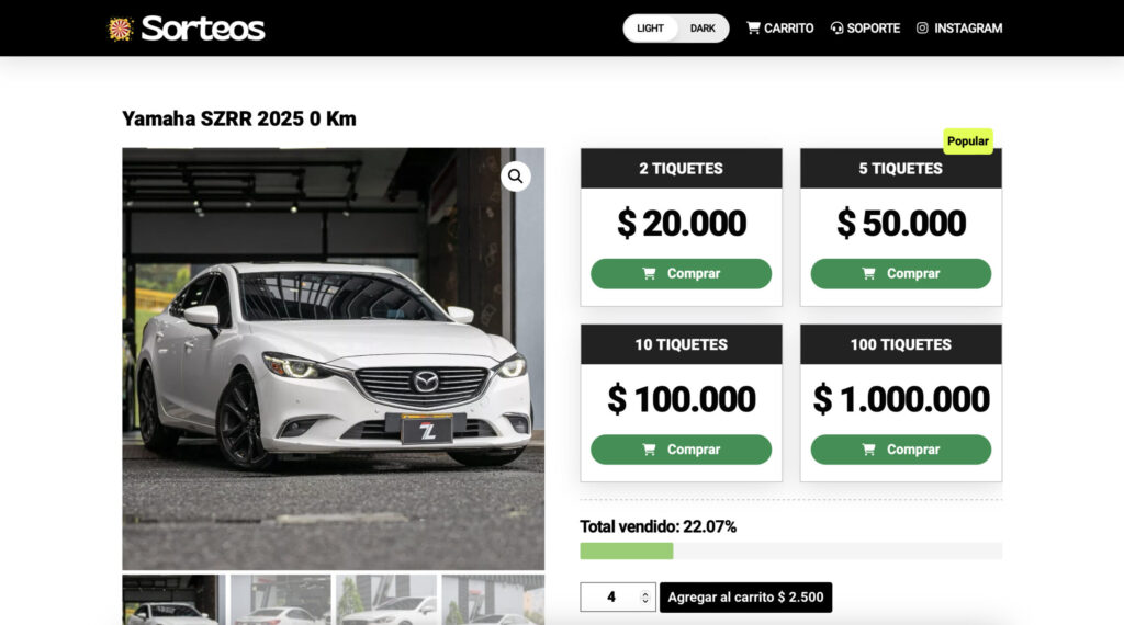 Sistema de rifas y sorteos online